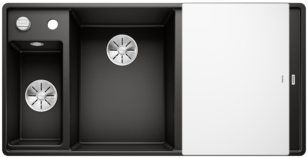 BLANCO AXIA III 6 S-F Silgranit czarny lewa, korek auto., InFino, deska ...